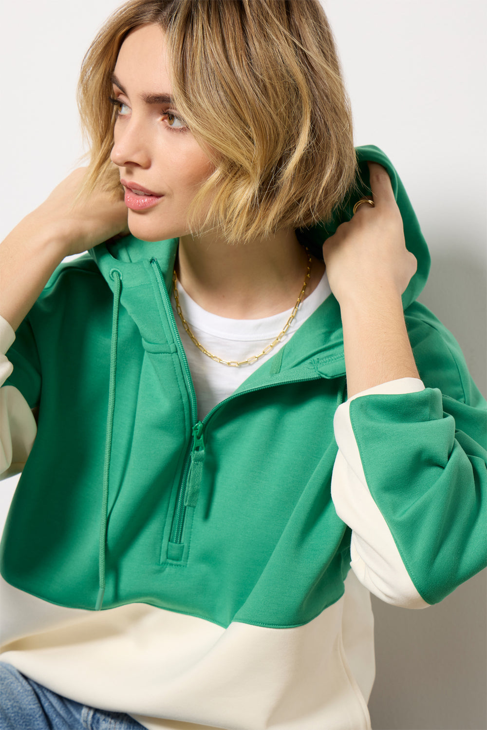 Z Supply Colorblock Half Zip Hoodie