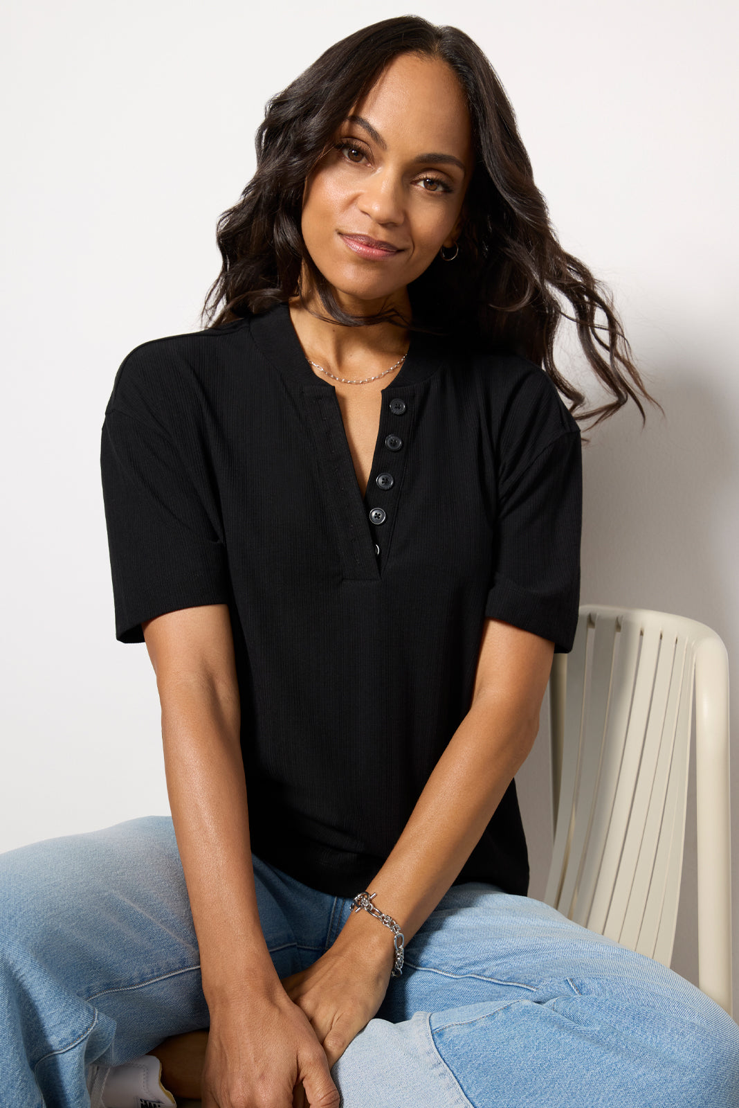 Kasey Mock Placket Tee