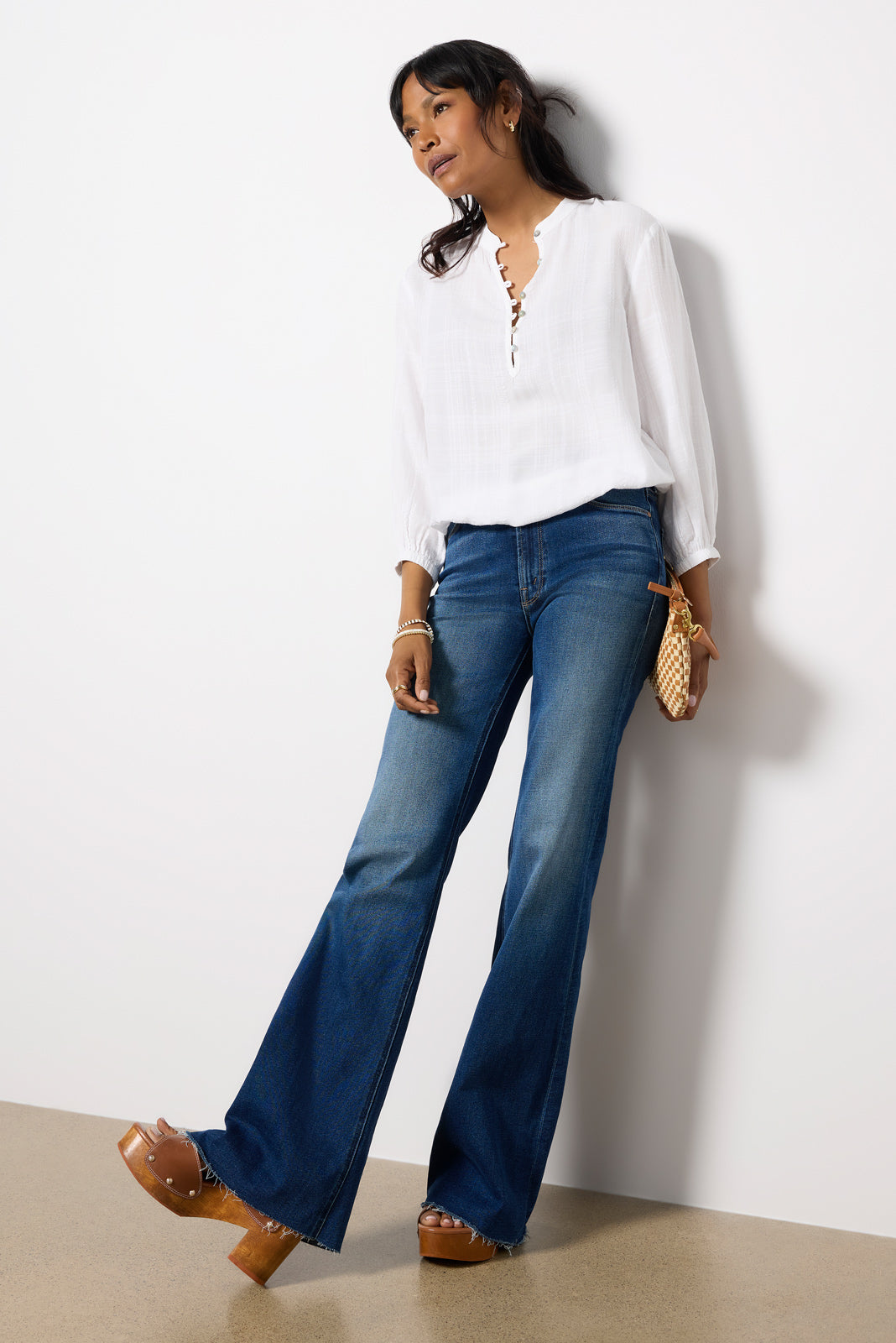 Button Front Textured Shirt